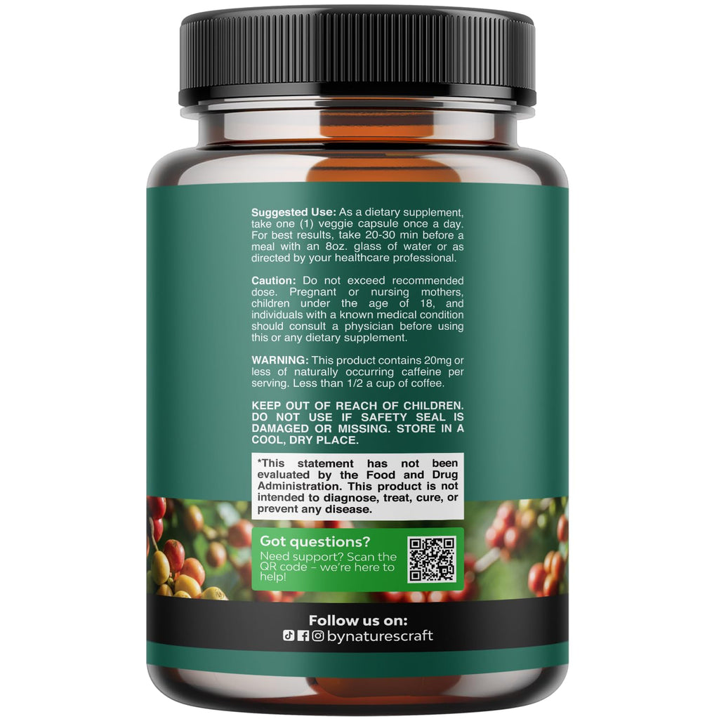 Healthy lifestyle green coffee supplement