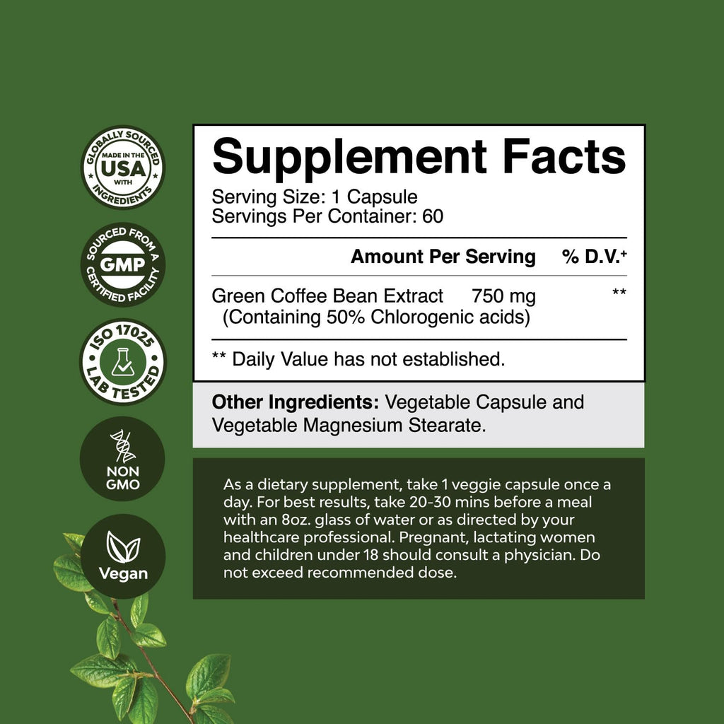 Healthy lifestyle with green coffee extract