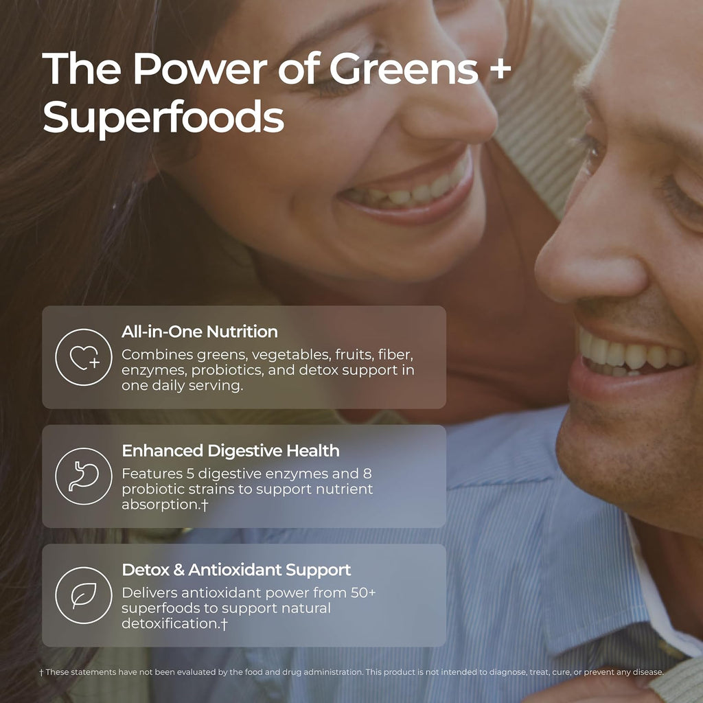 Healthy lifestyle with greens superfood powder