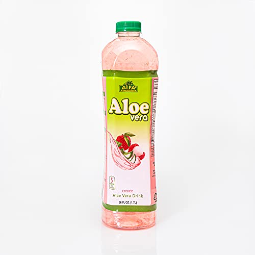 healthy lychee flavored aloe beverage