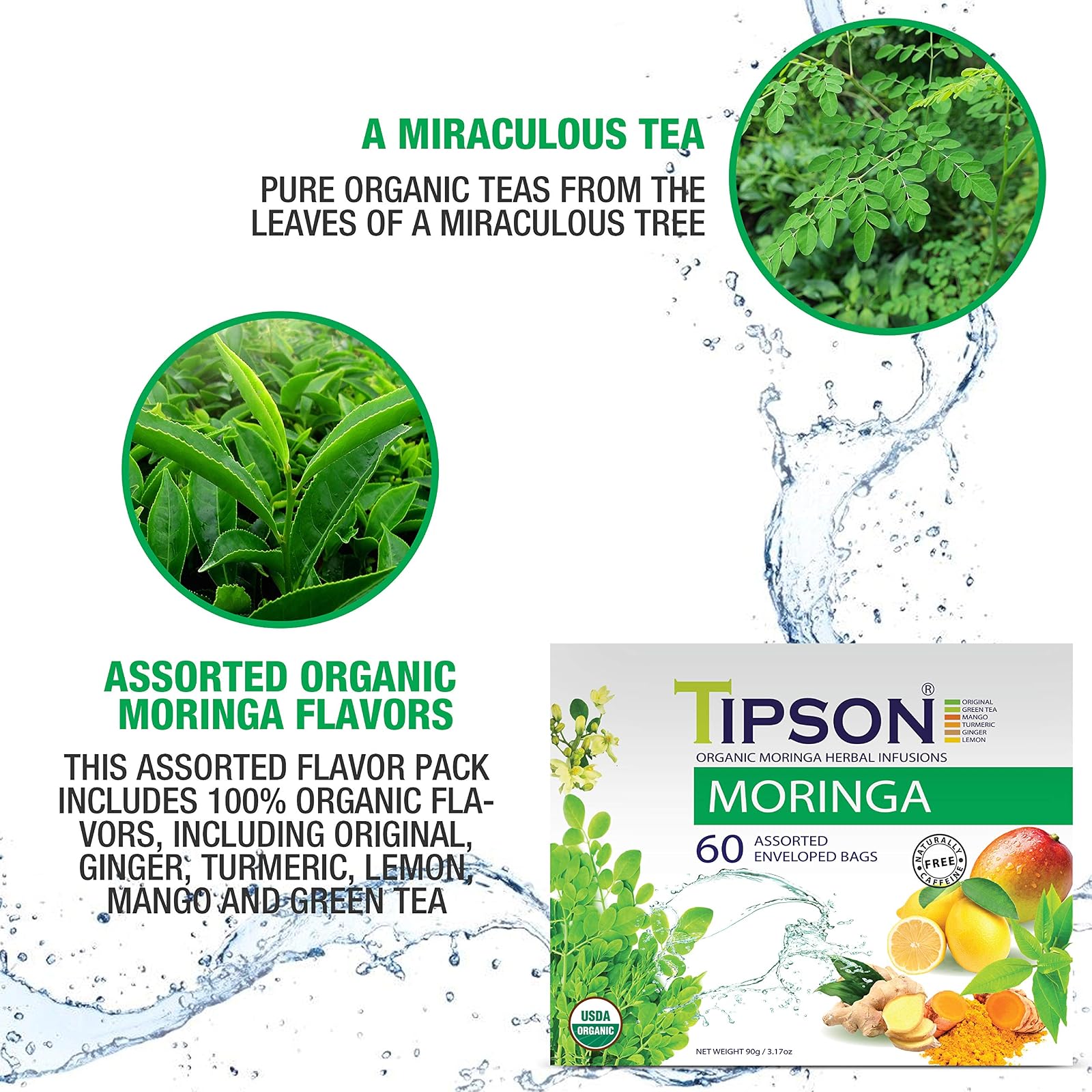 healthy moringa herbal tea bags