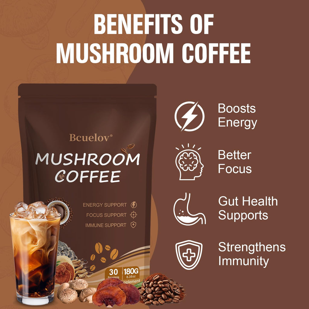 healthy mushroom coffee for energy boost