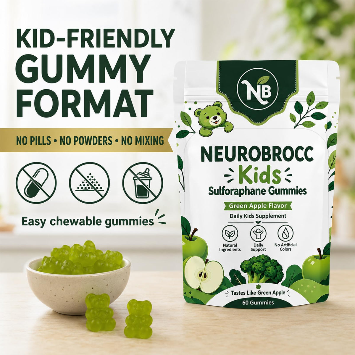 healthy NEUROBROCC vitamins for growing kids