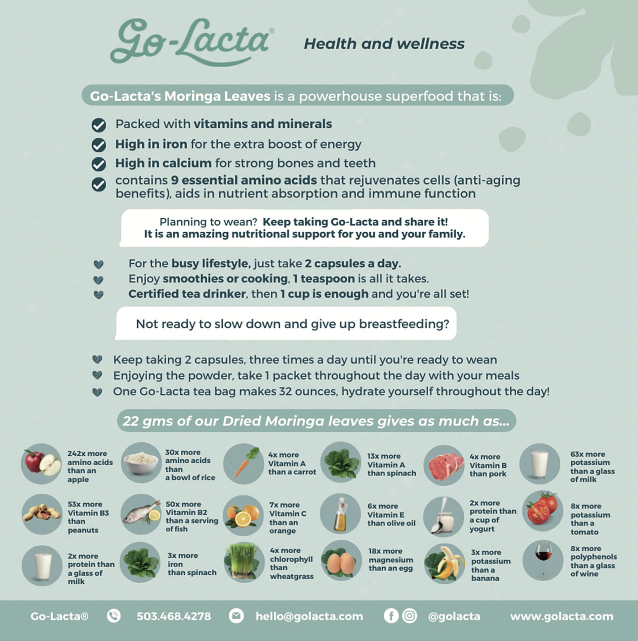 healthy nursing support with moringa