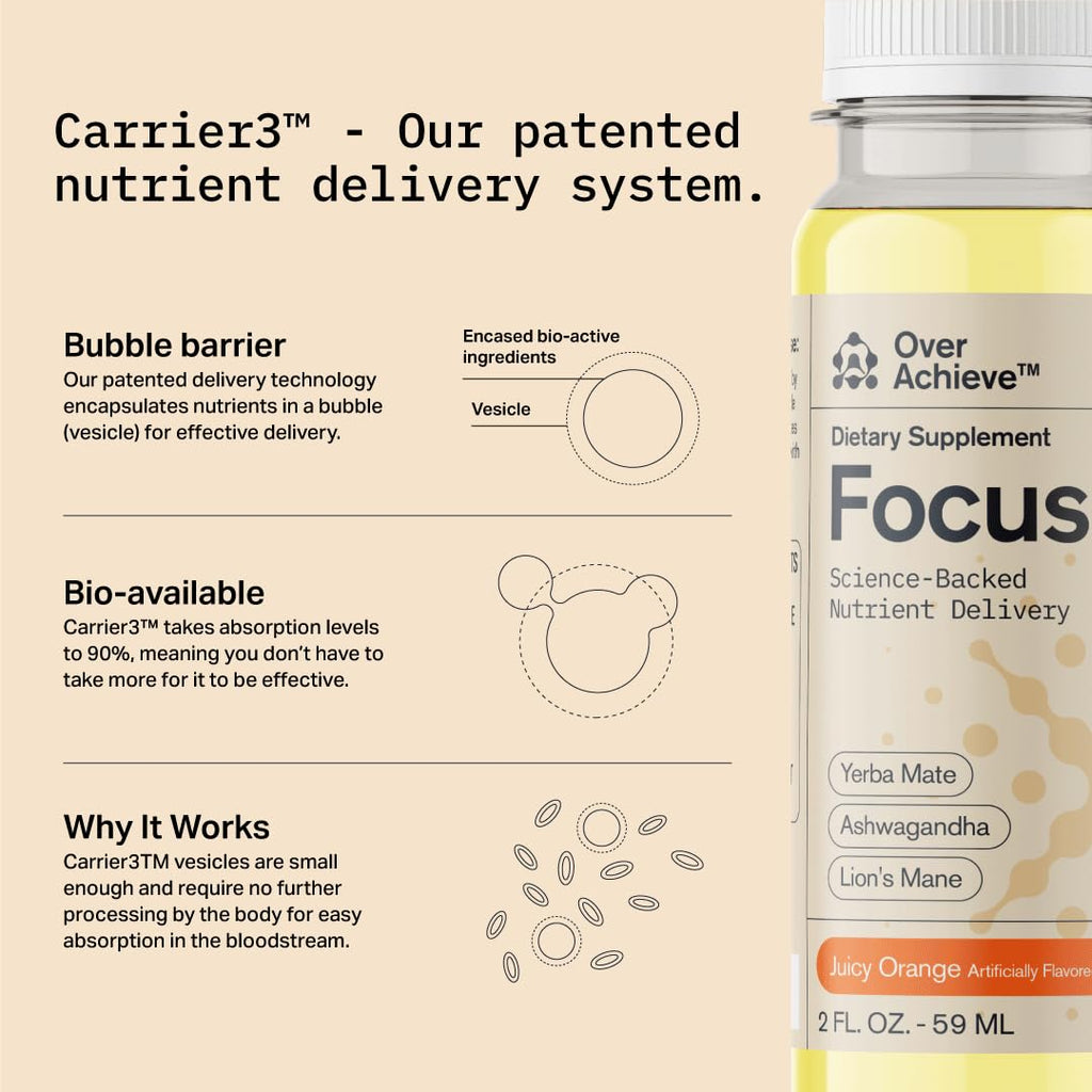 Healthy orange flavour focus drink