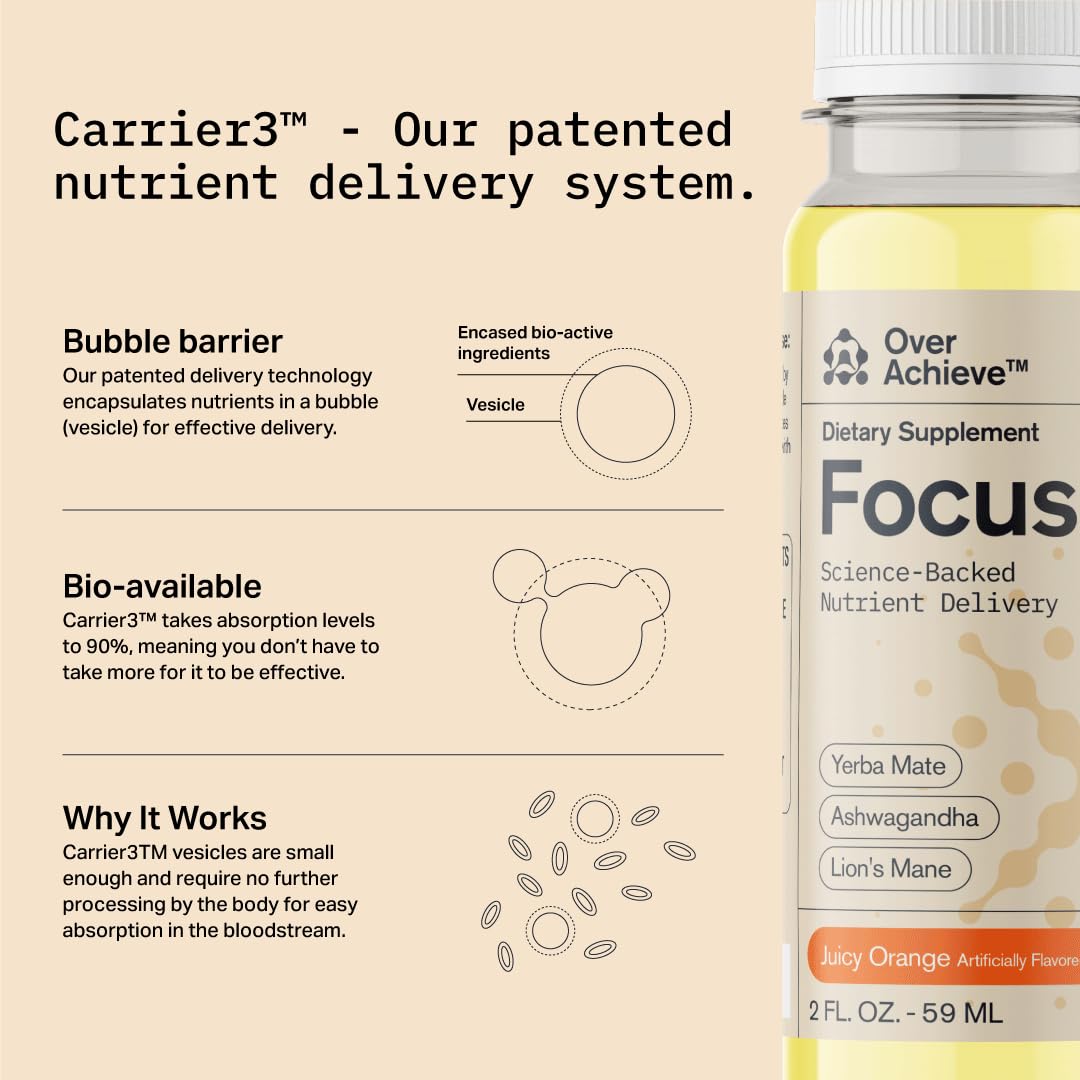 Healthy orange flavour focus drink