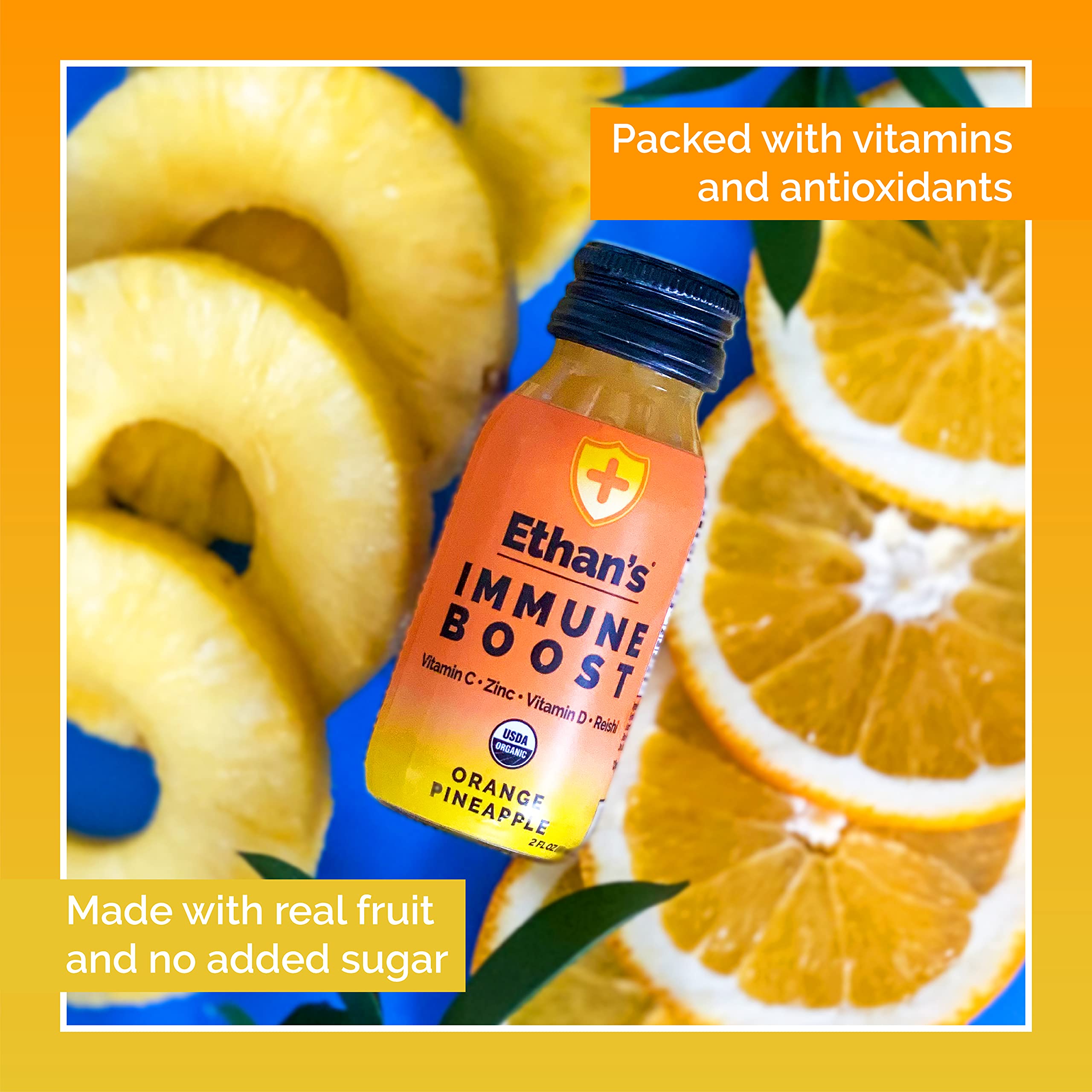 healthy orange pineapple elderberry drink