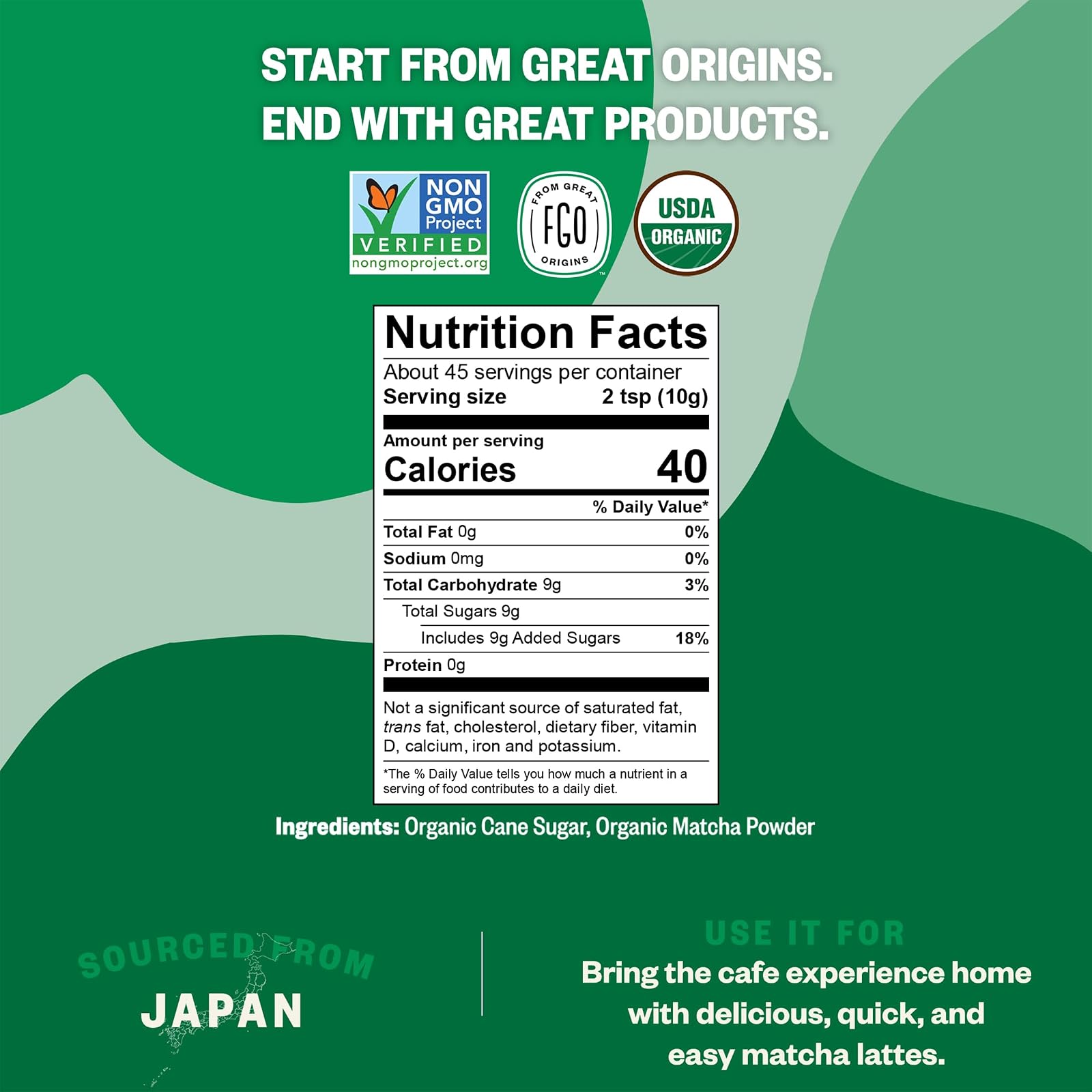 healthy organic matcha latte mix