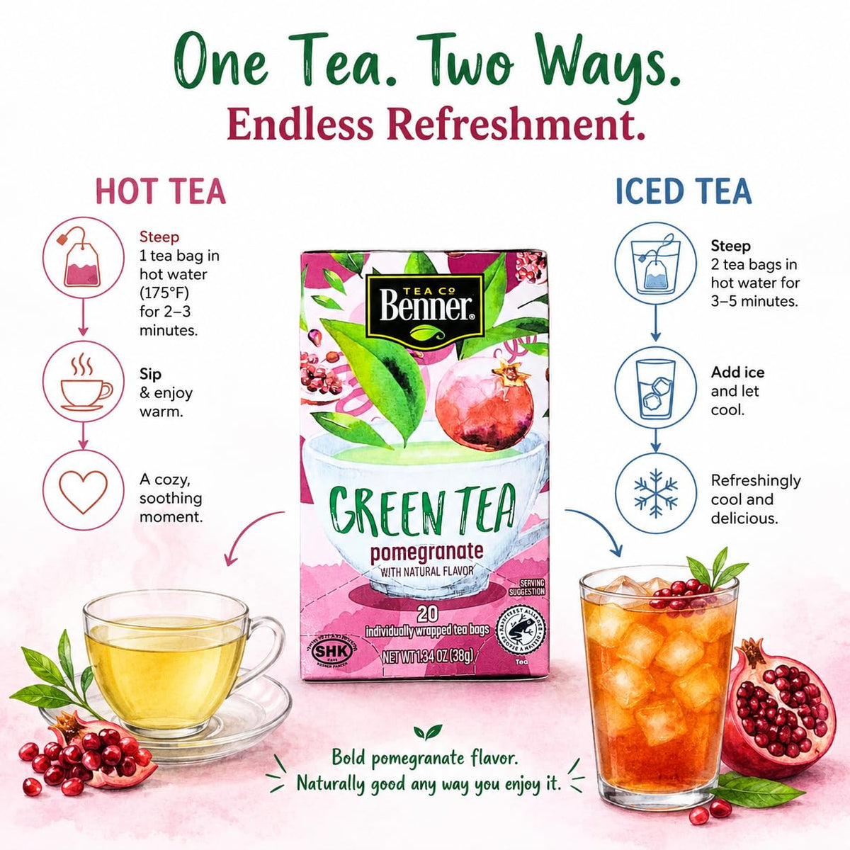 healthy pomegranate green tea blend