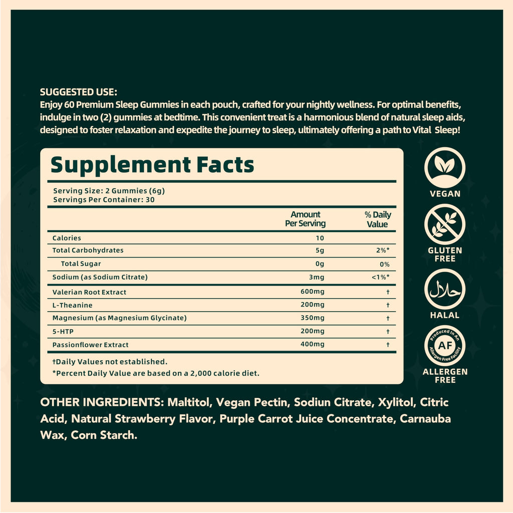 healthy sleep solution with vitamins