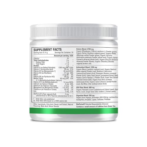 Healthy smoothie with spirulina mix