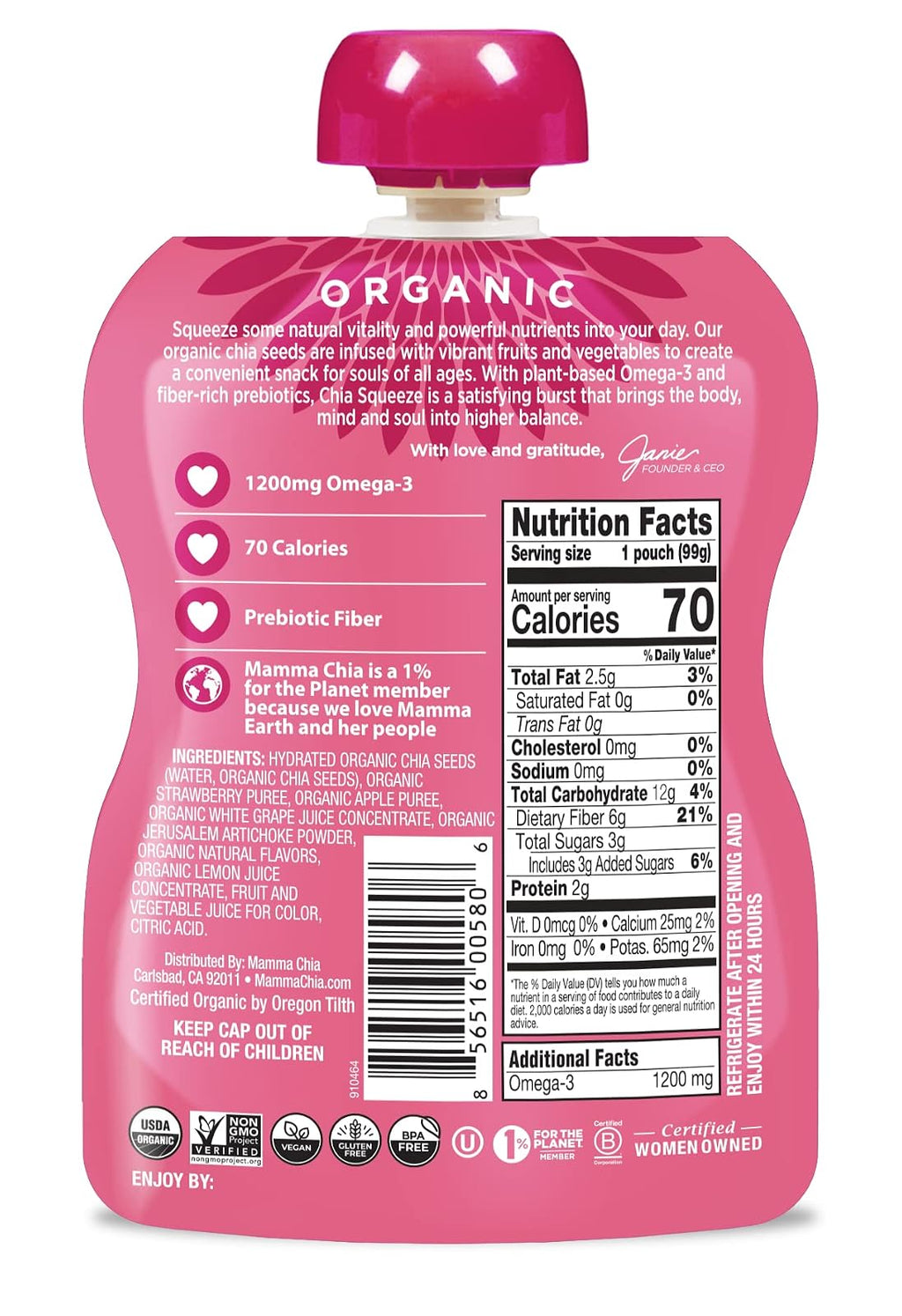 healthy snack with prebiotics fiber