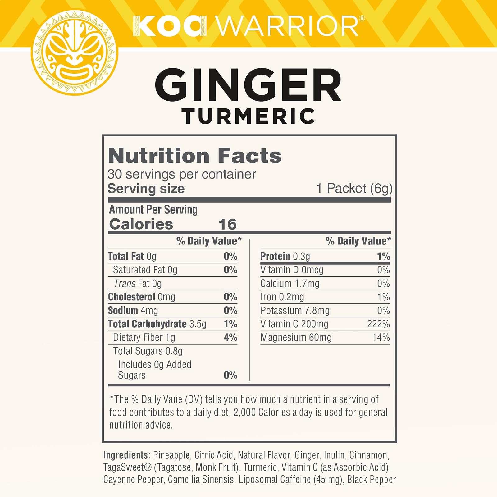 healthy turmeric ginger beverage packets