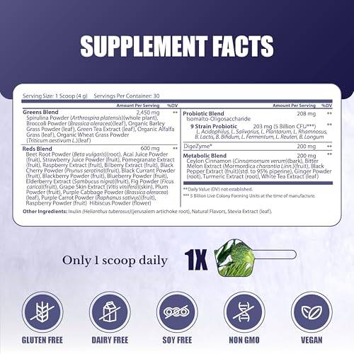 healthy vegetable and fruit powder