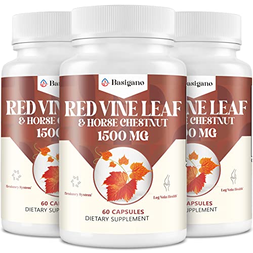 healthy veins support with red vine leaf
