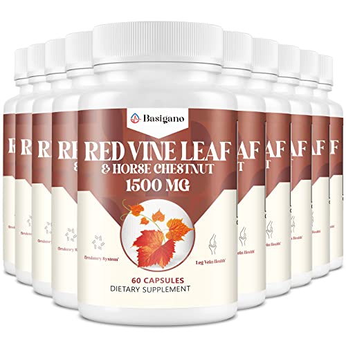 healthy veins support with red vine leaf