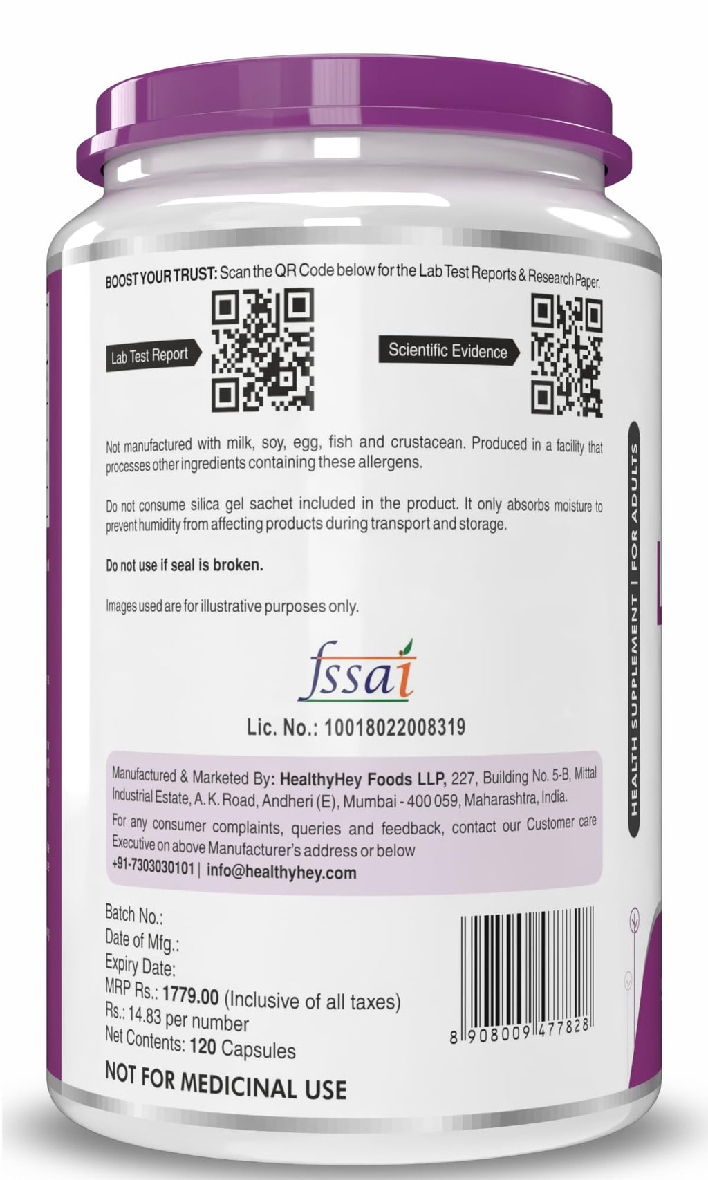 HealthyHey Nutrition product features