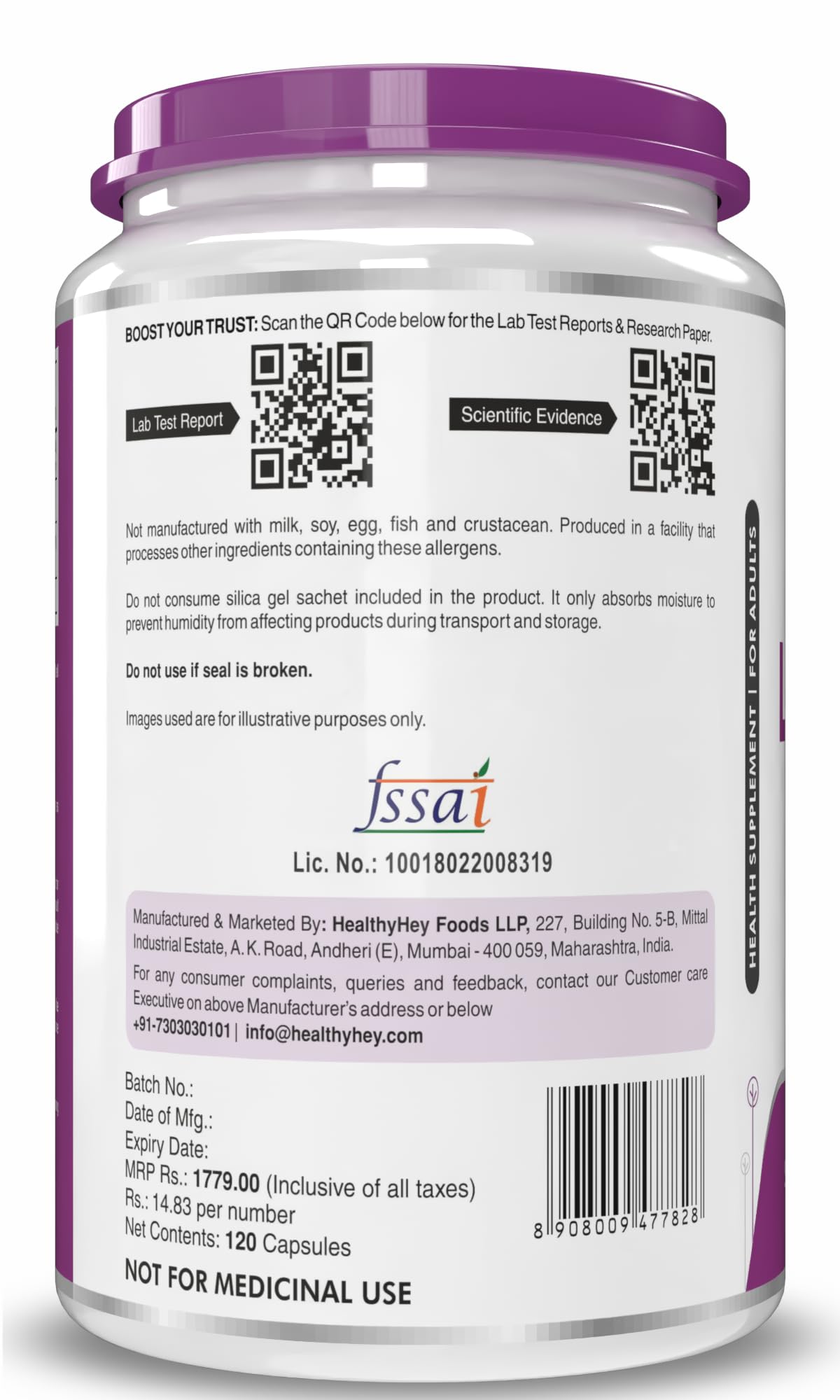 HealthyHey Nutrition product features