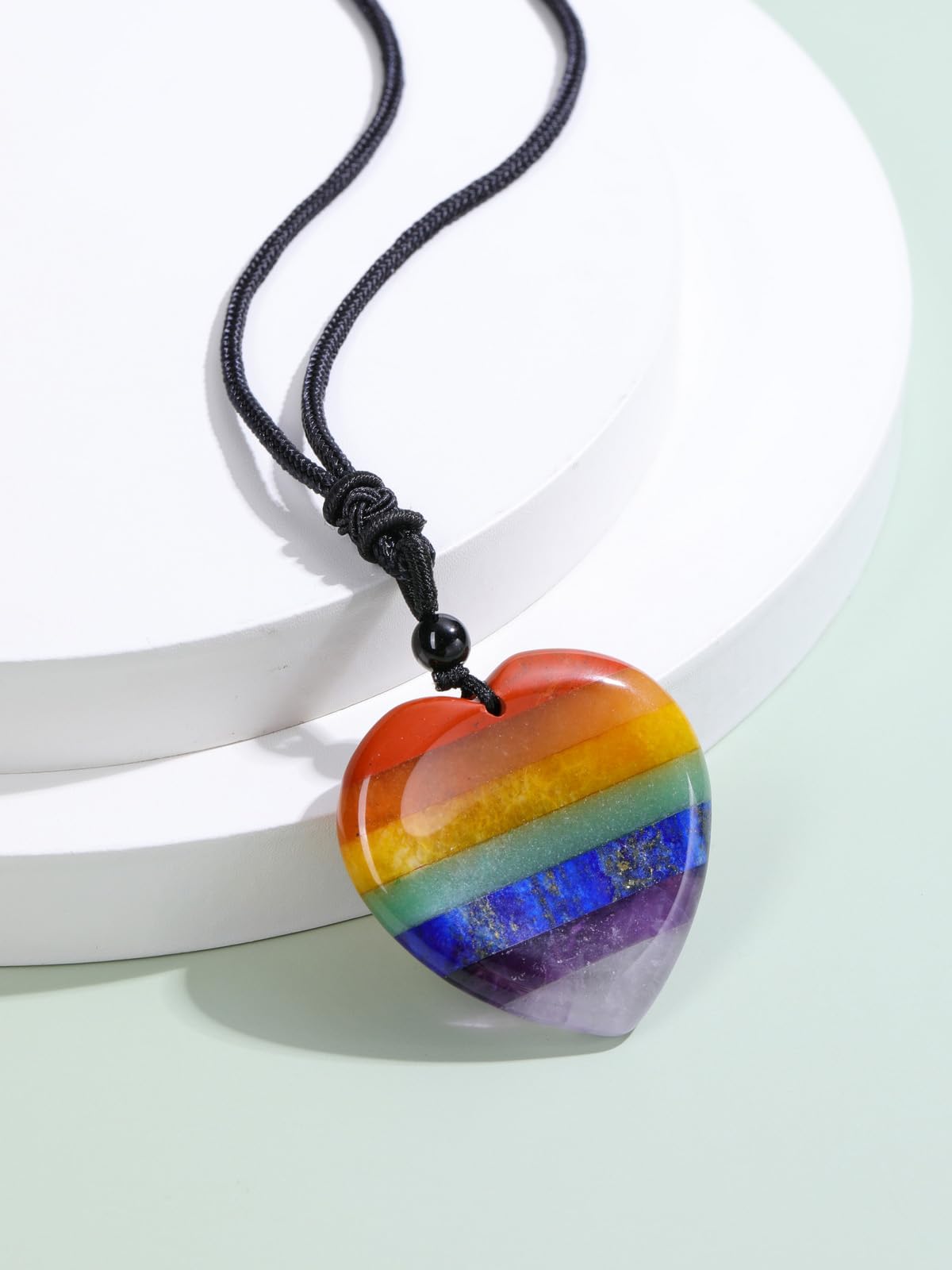 heart gemstone pendant for balance