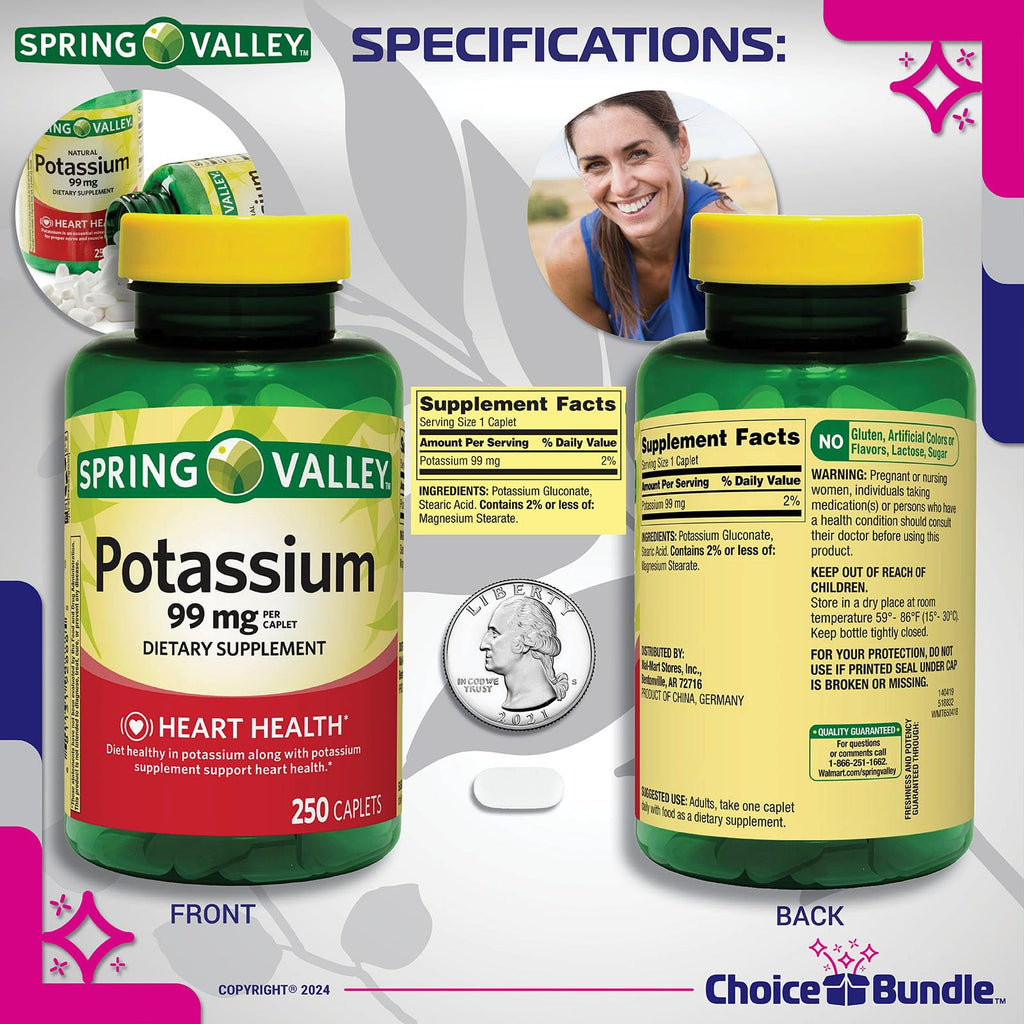 Heart health benefits of potassium caplets