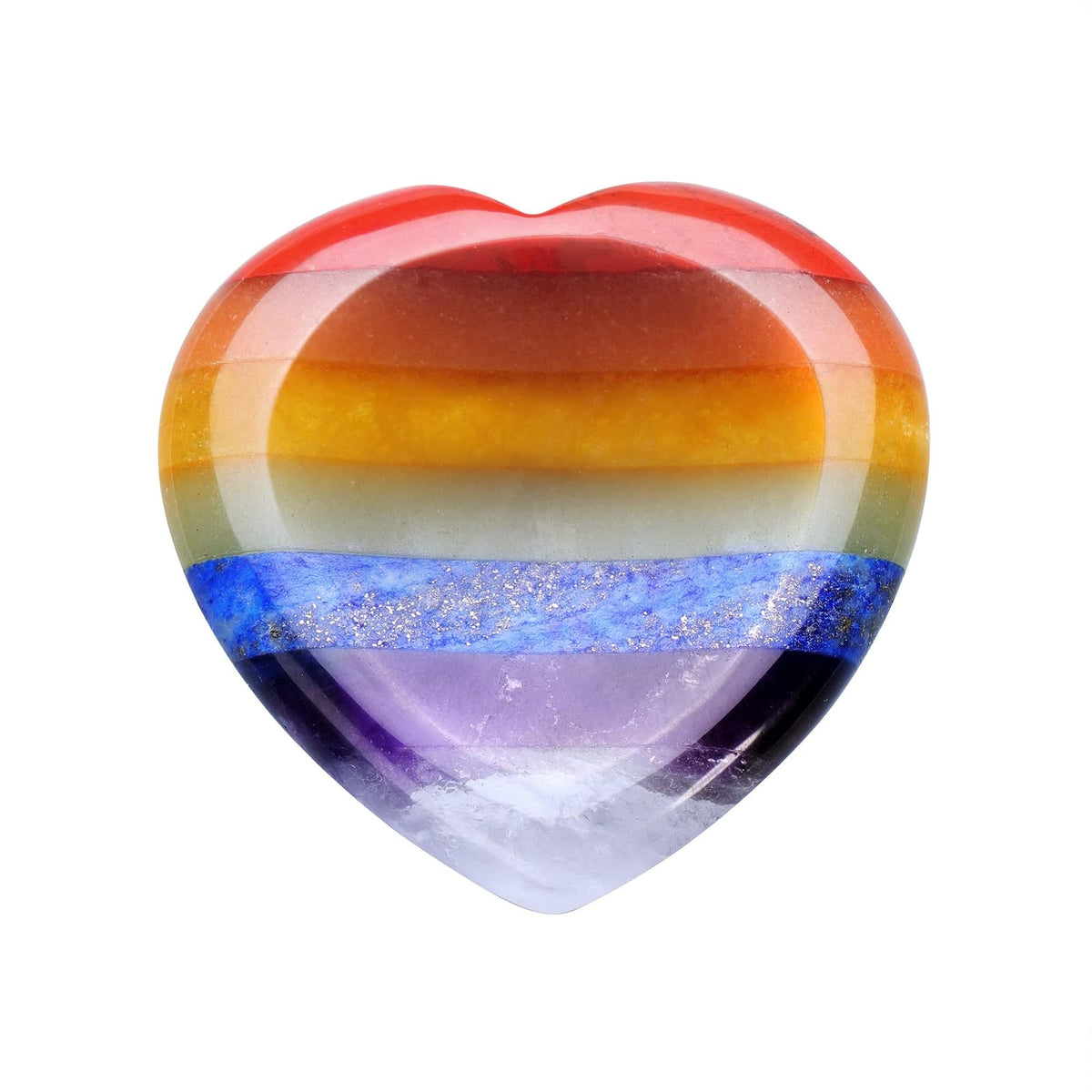 heart shaped chakra worry stone