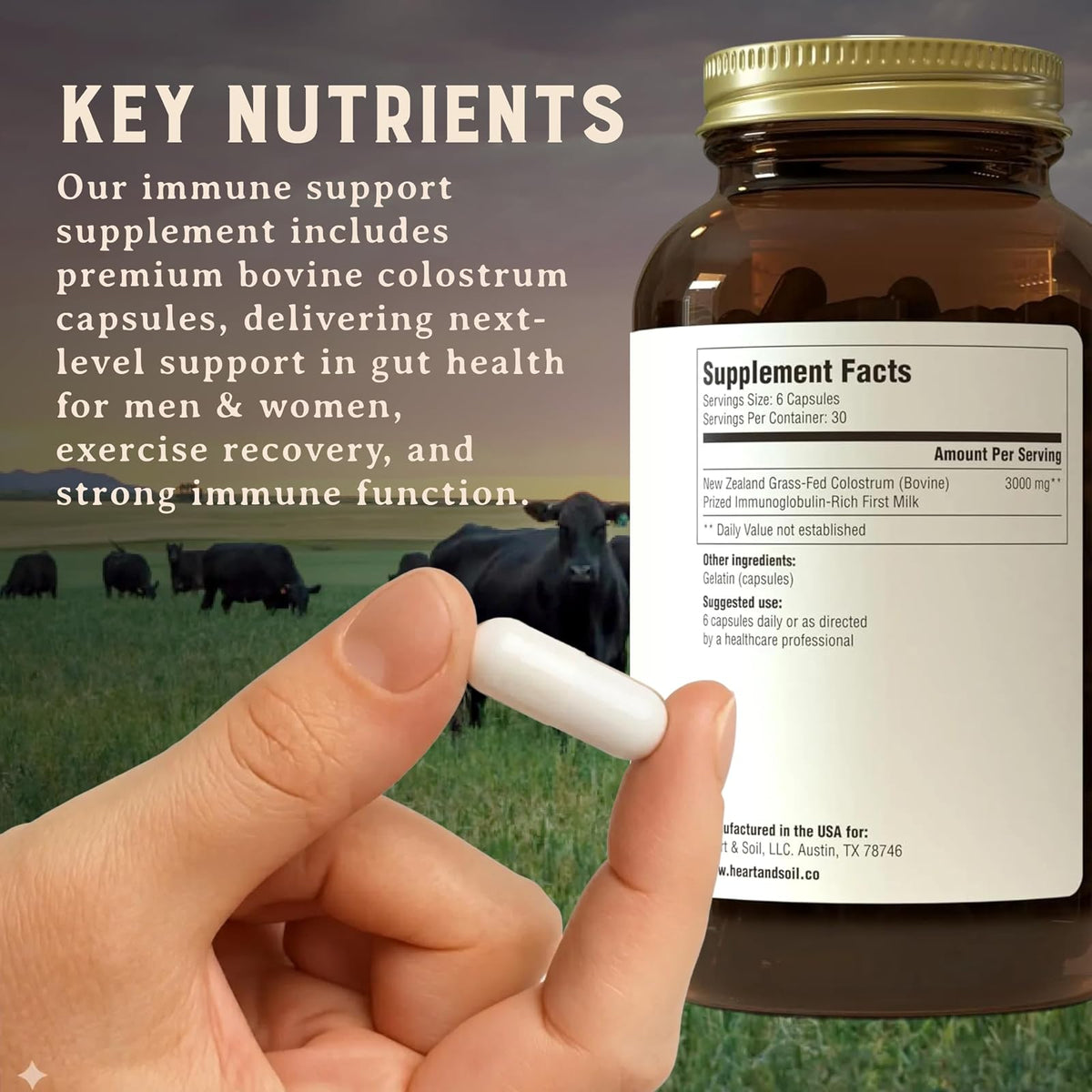 HEART & SOIL colostrum for daily wellness