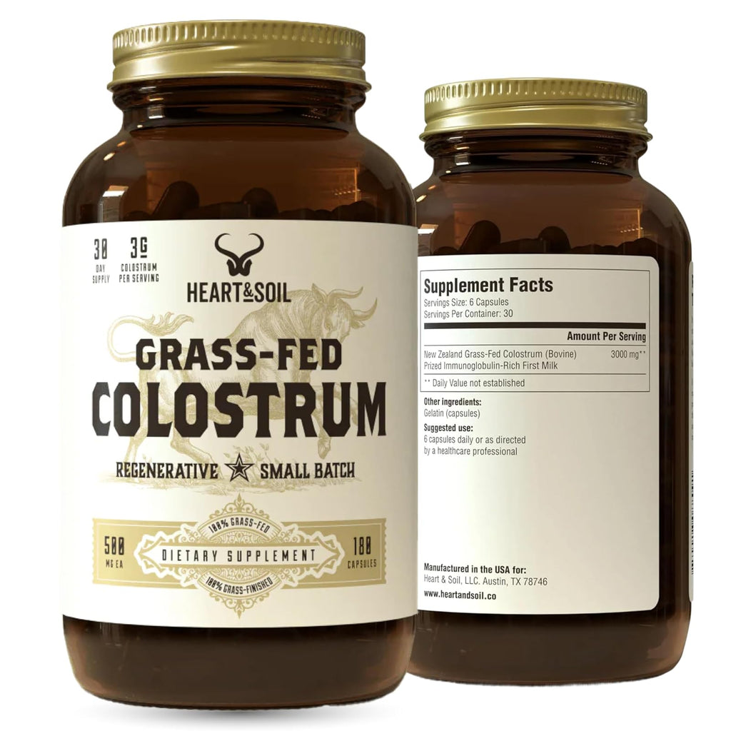HEART & SOIL colostrum supplement capsules
