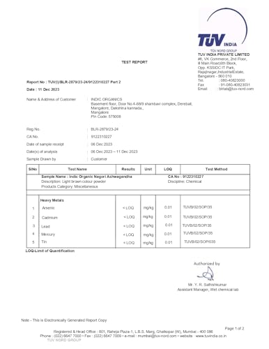 heavy metal tested ashwagandha root