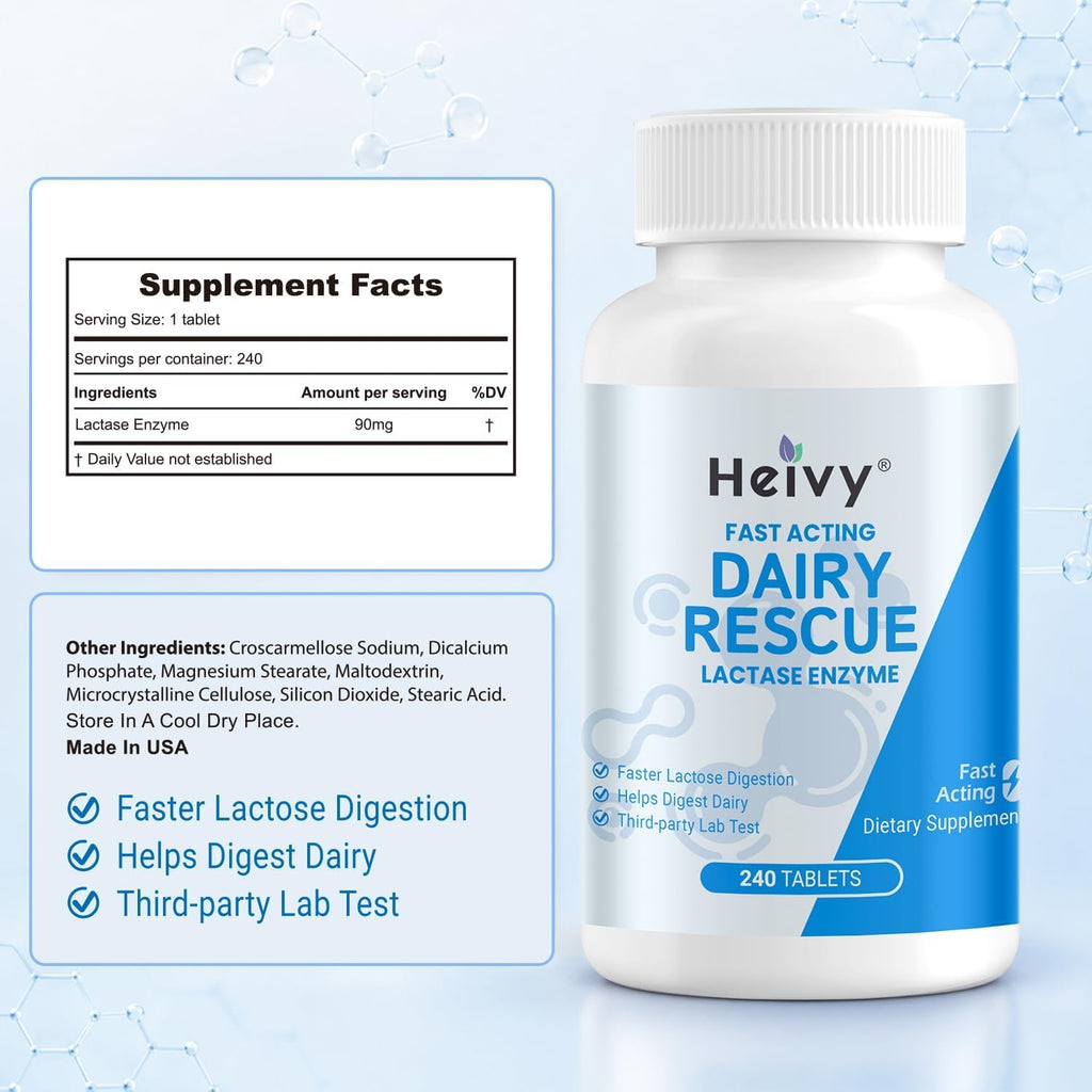 Heivy lactase tablets for dairy lovers