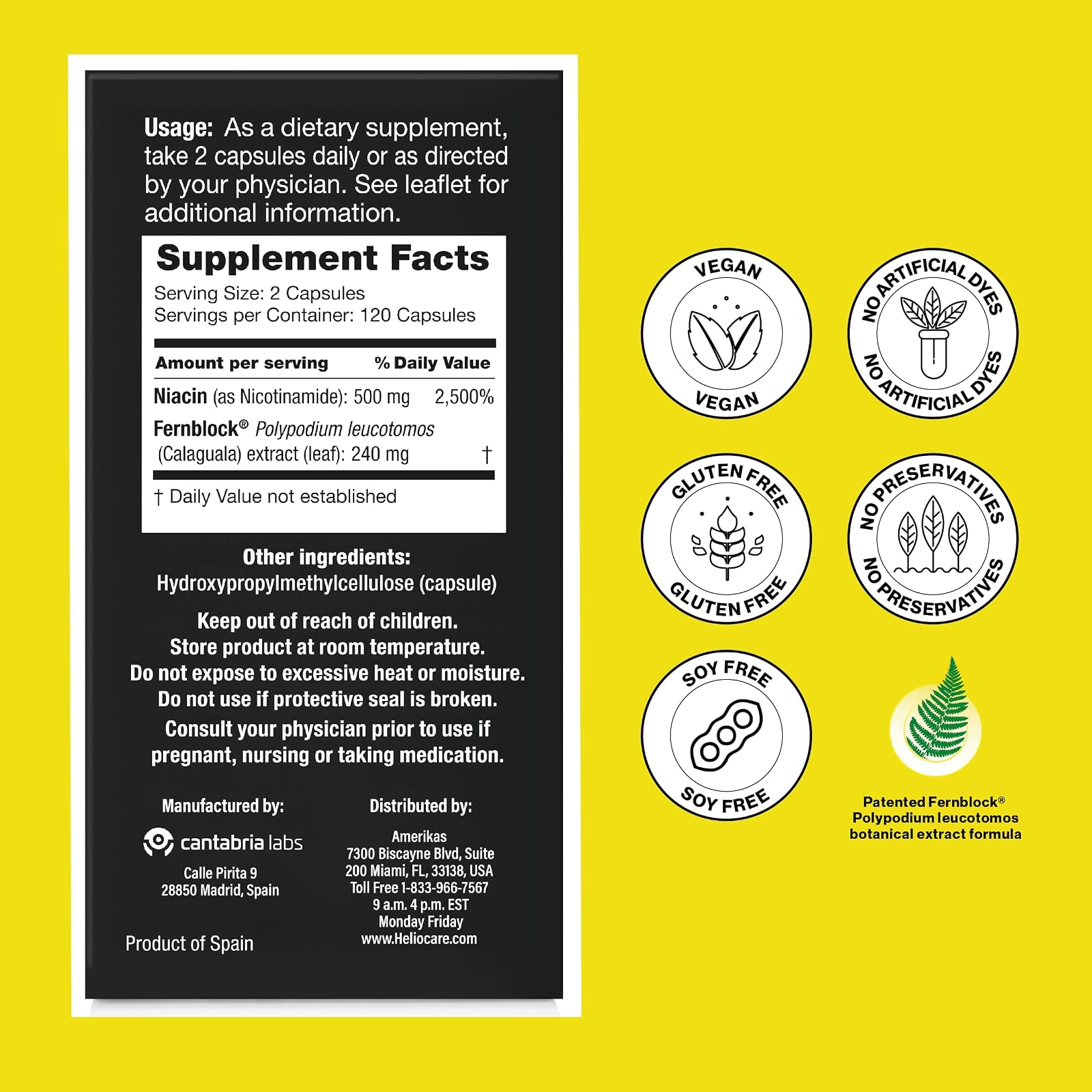 Heliocare vitamin B complex support