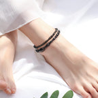Hematite and obsidian anklet style