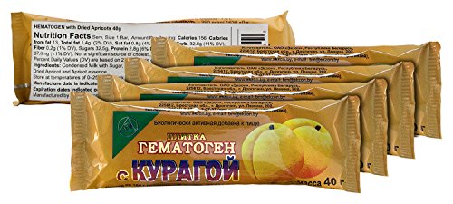 Hematogen bars with dried apricots