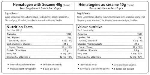 Hematogen iron bars for balanced diet