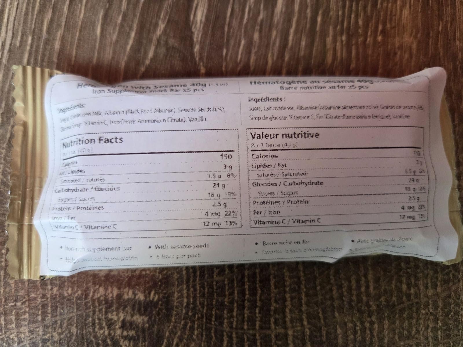 Hematogen iron bars for kids