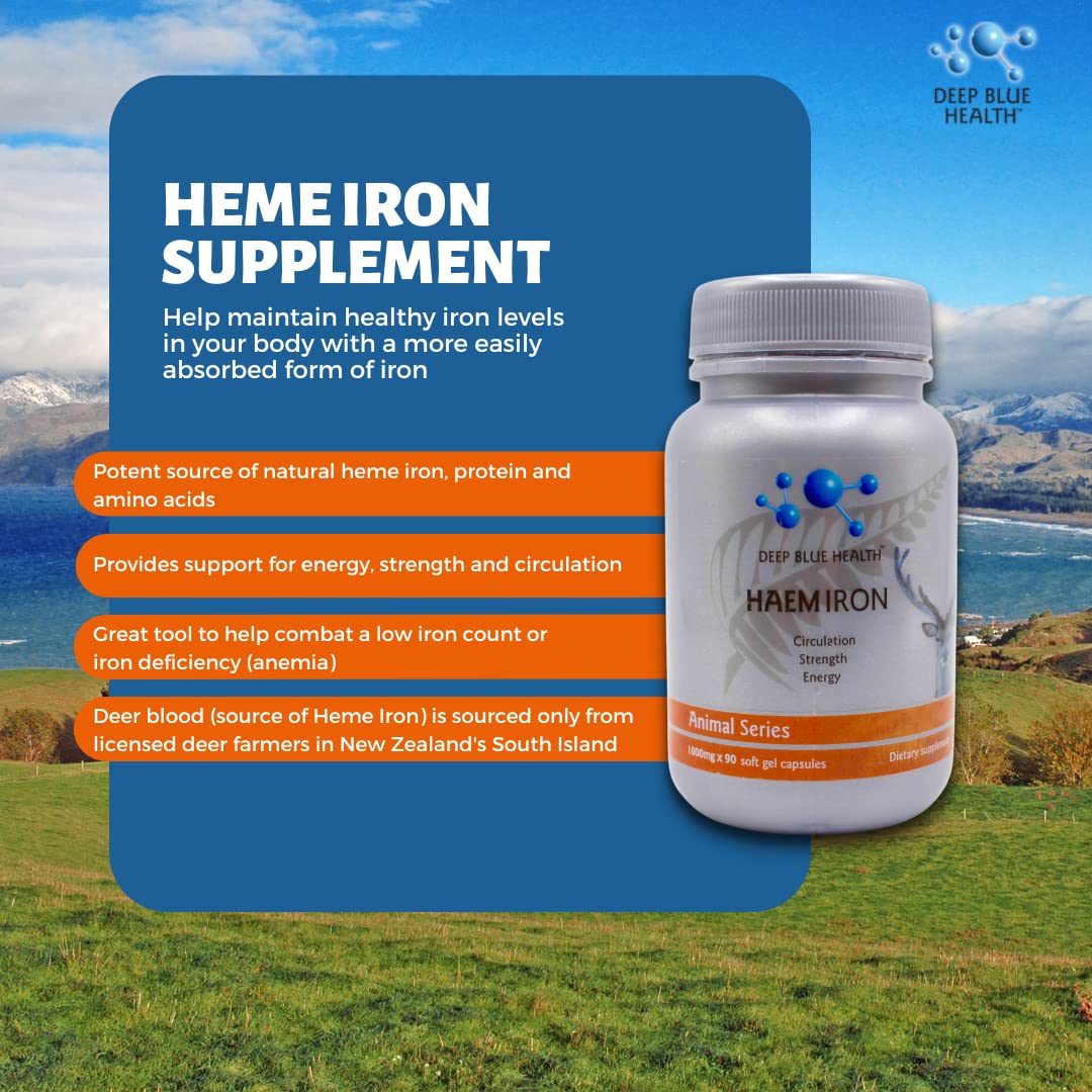 Heme iron 1000 mg soft gels