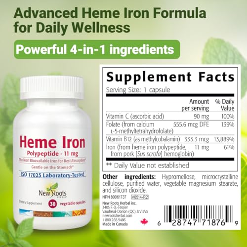Heme iron for improved vitality