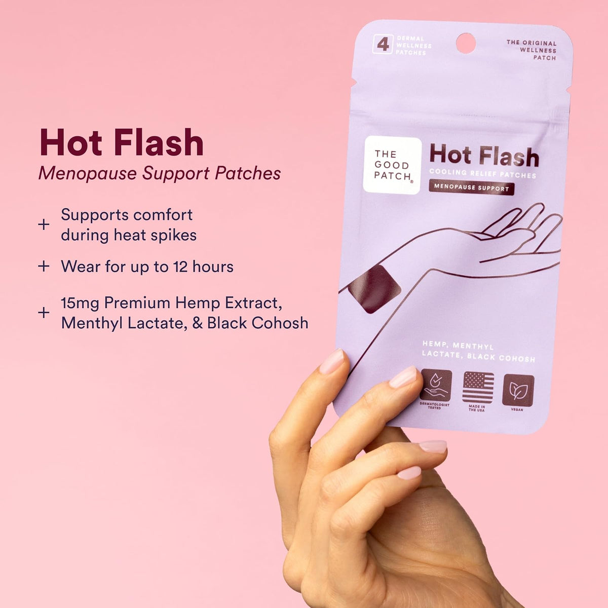 hemp-infused hot flash patches