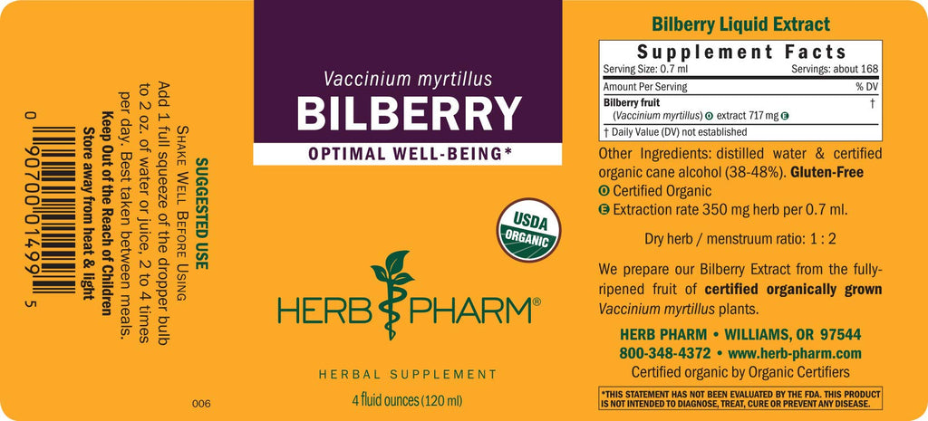 Herb Pharm bilberry for daily health