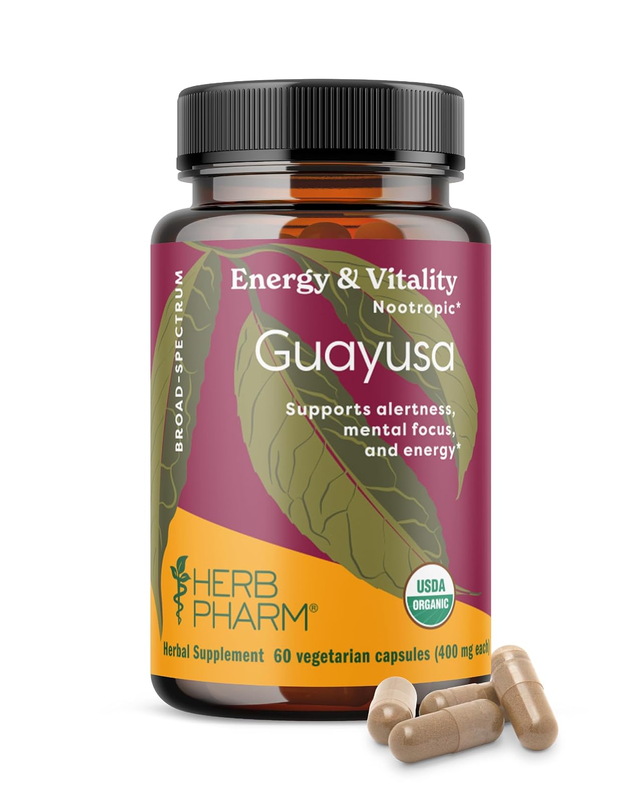 Herb Pharm Guayusa energy capsules