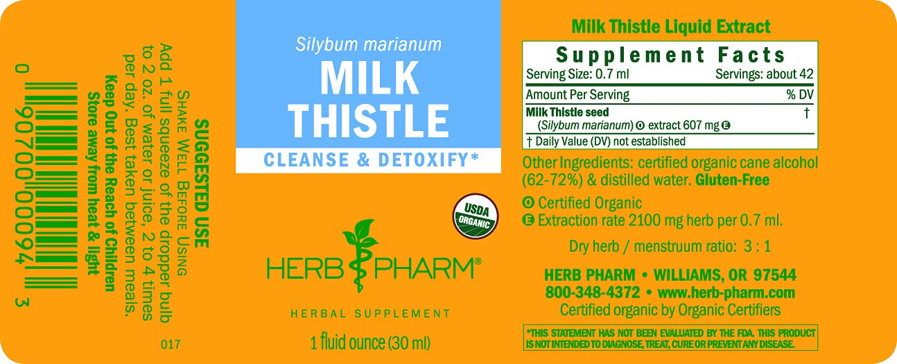 Herb Pharm milk thistle benefits