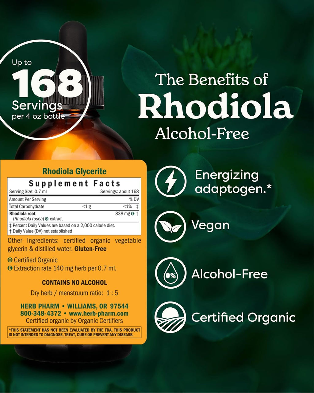 Herb Pharm rhodiola glycerite benefits