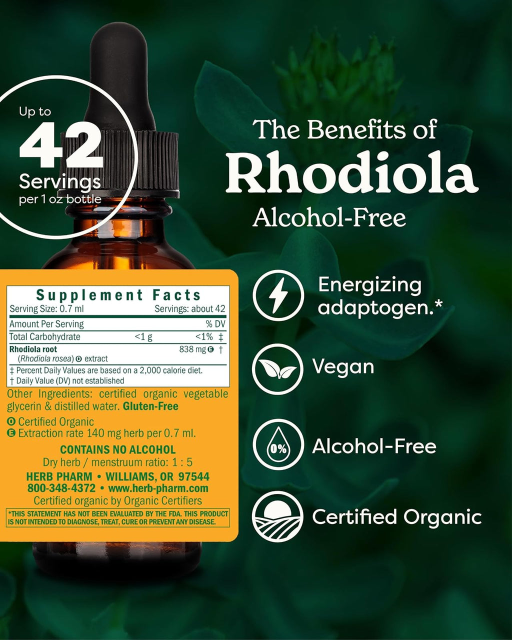 Herb Pharm rhodiola glycerite benefits