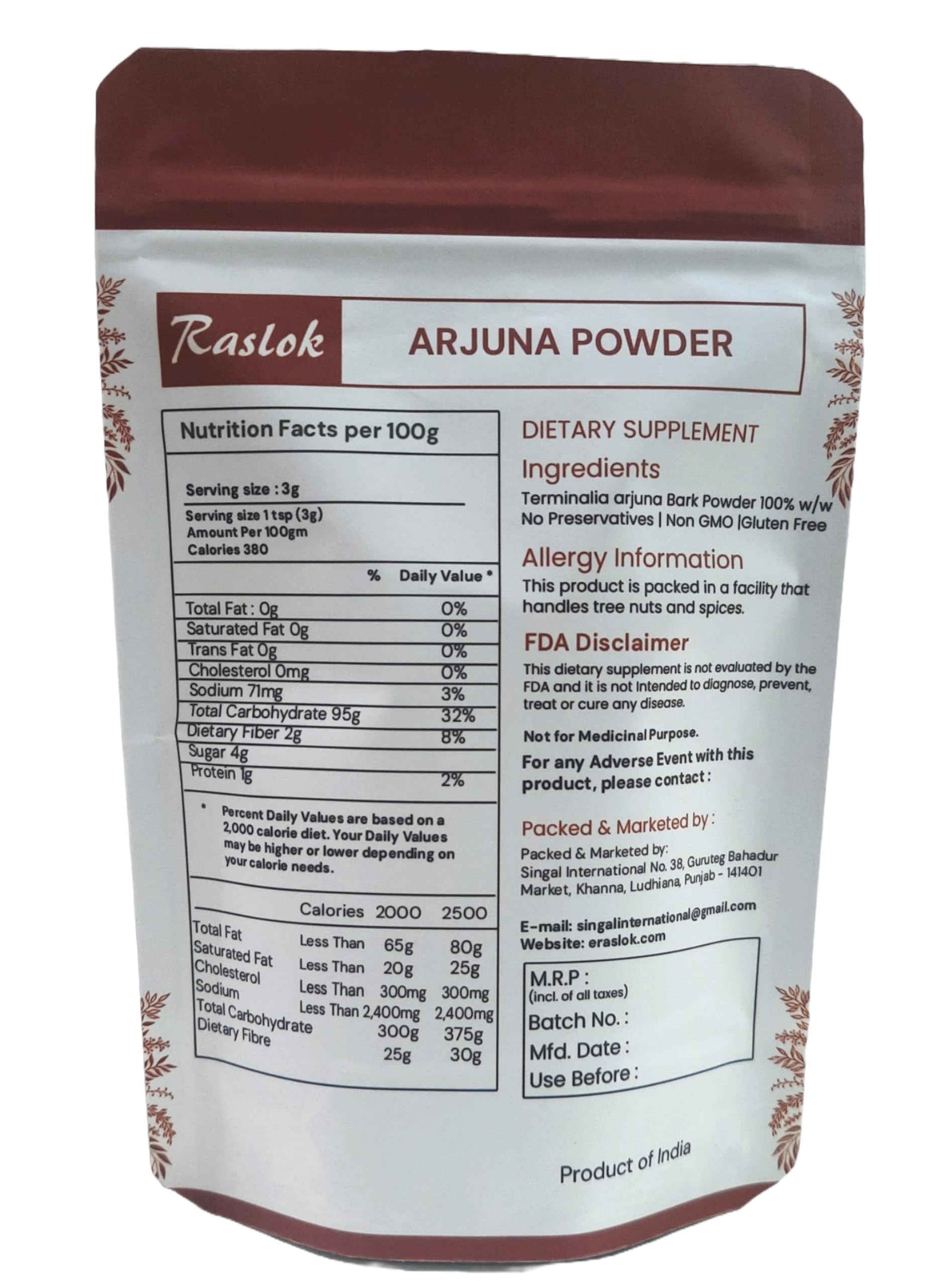 herbal arjuna powder for wellness