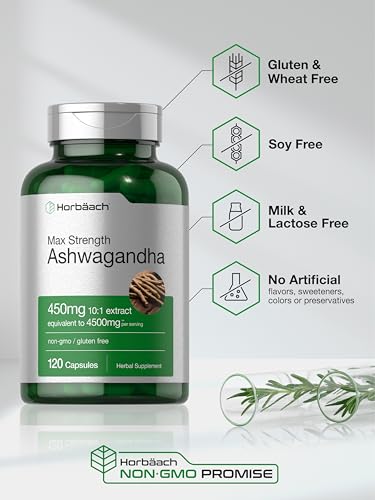 Herbal ashwagandha capsules for energy boost