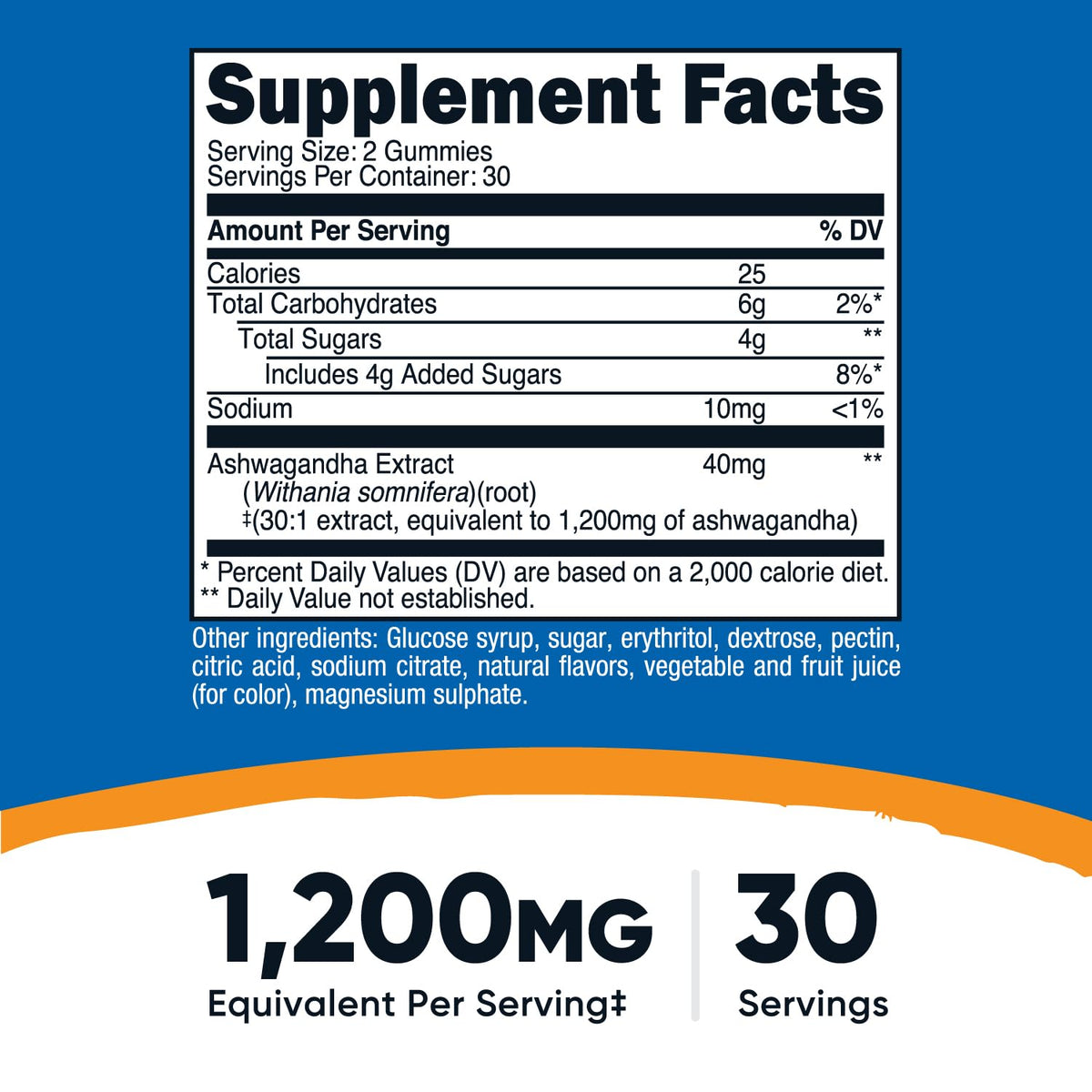 Herbal ashwagandha extract gummies for wellness