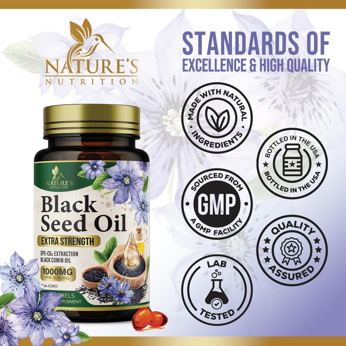 Herbal black seed oil supplement