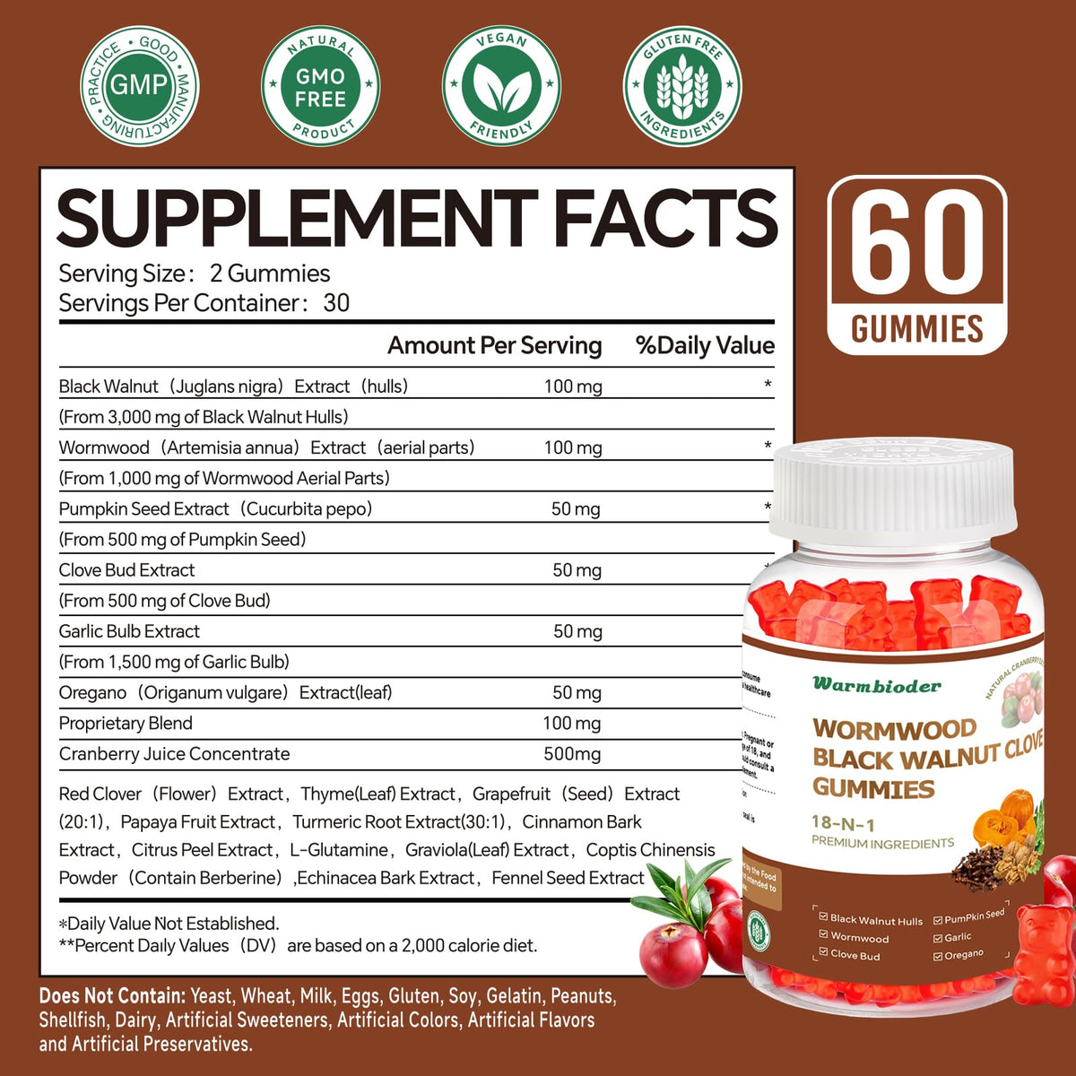 Herbal blend gummies for overall health