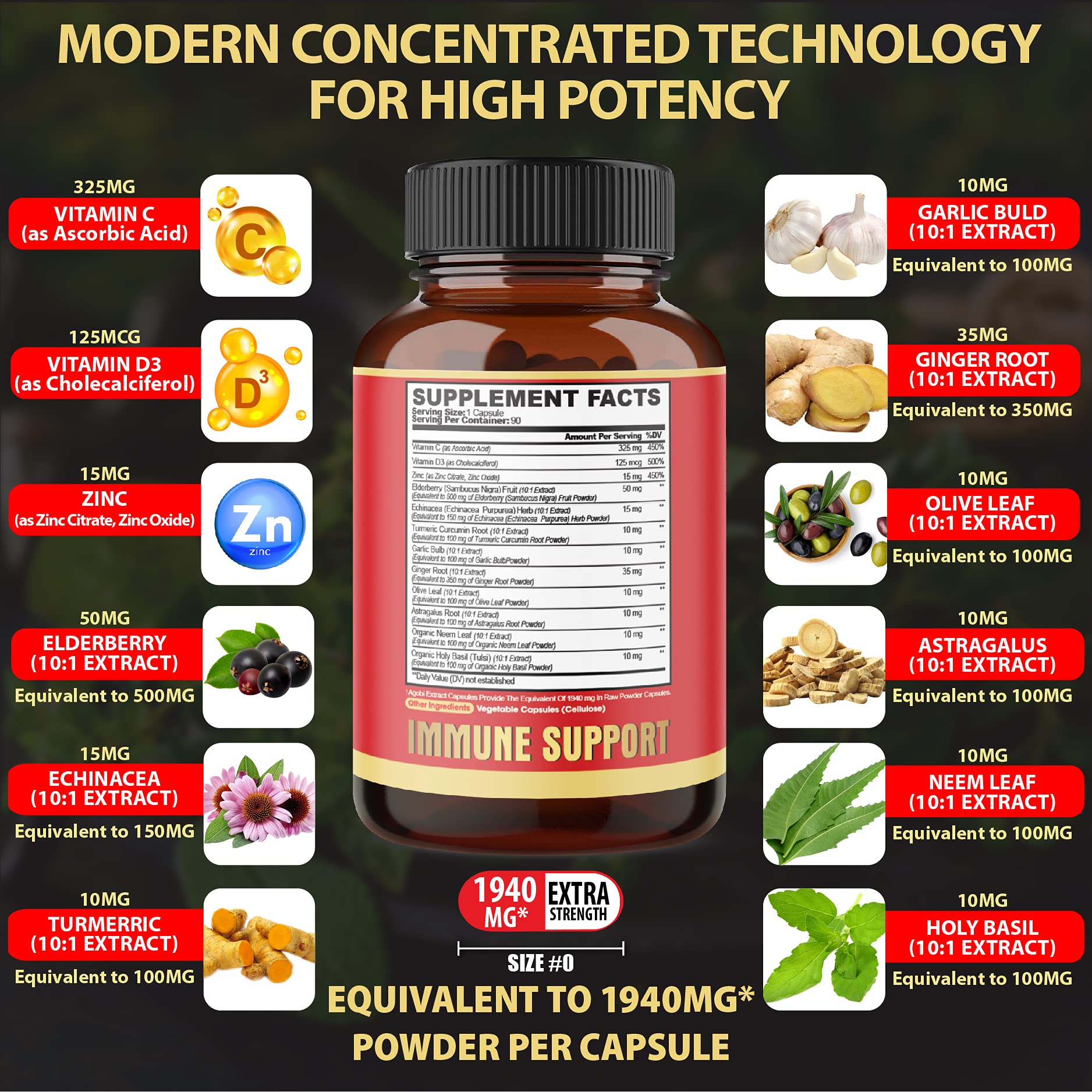 Herbal blend with elderberry and turmeric
