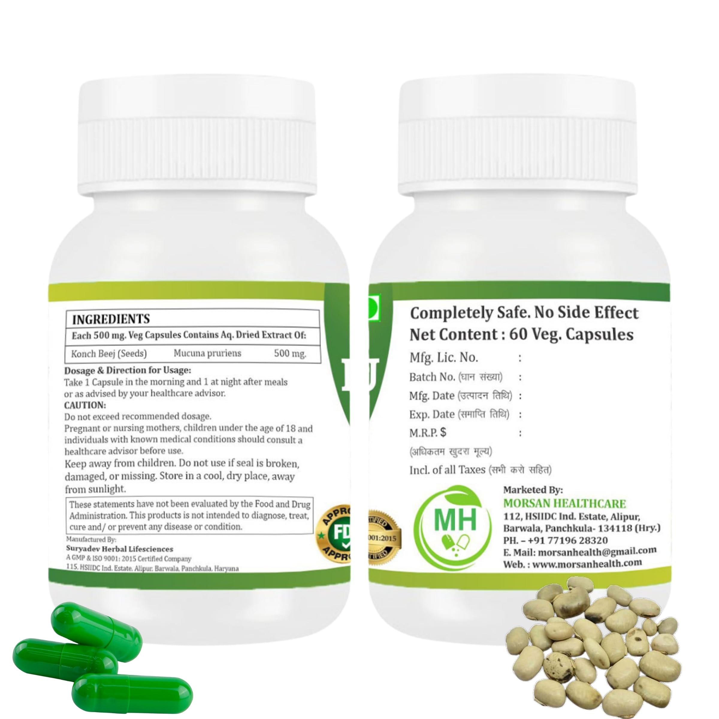 Herbal blended vitamin capsules for energy