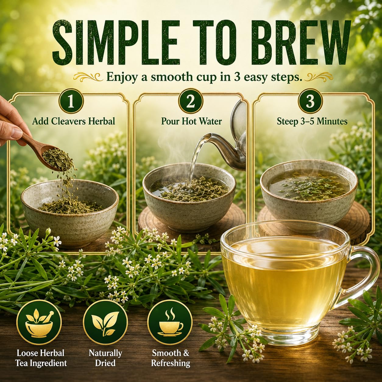Herbal blends with Cleavers for detox